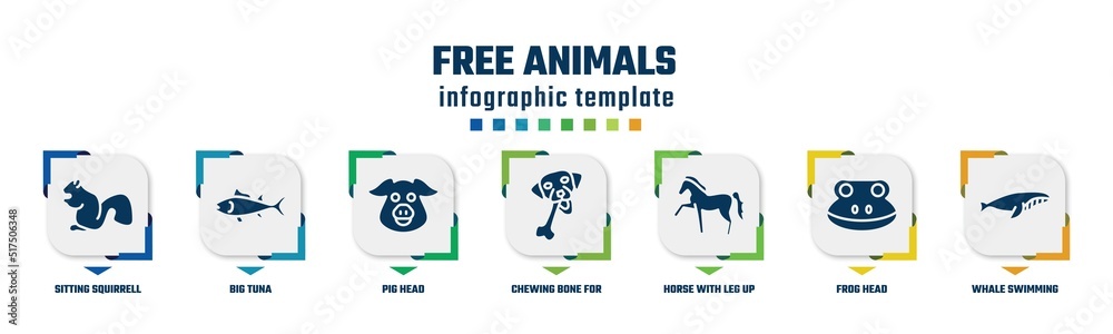 free animals concept infographic design template. included sitting ...