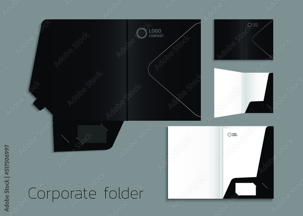 A4 size single pocket reinforced folder mock-up isolated a minimalistic ...