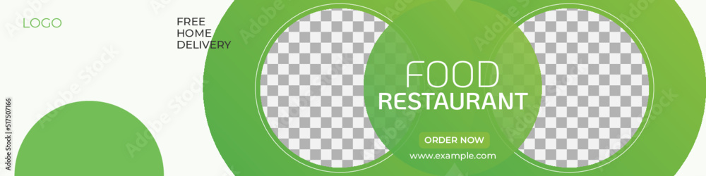 food company LinkedIn cover template design Stock Vector | Adobe Stock