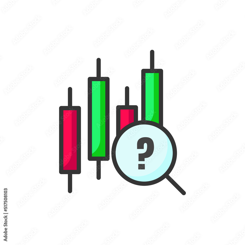 Candlestick Analysis Icon. Candlestick Prediction Logo. Vector ...