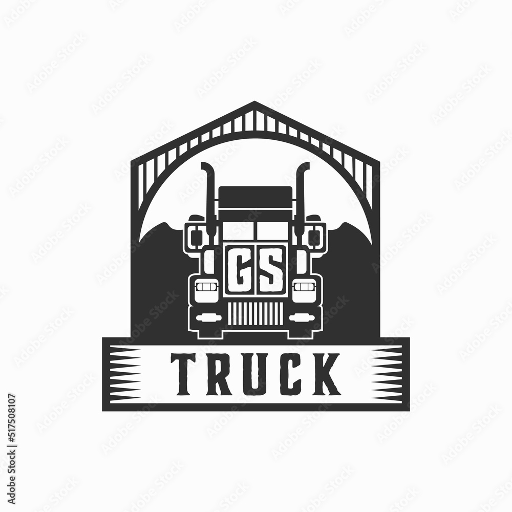 GS Initial Letter Truck Logo Design Simple Stock Vector Stock Vector ...