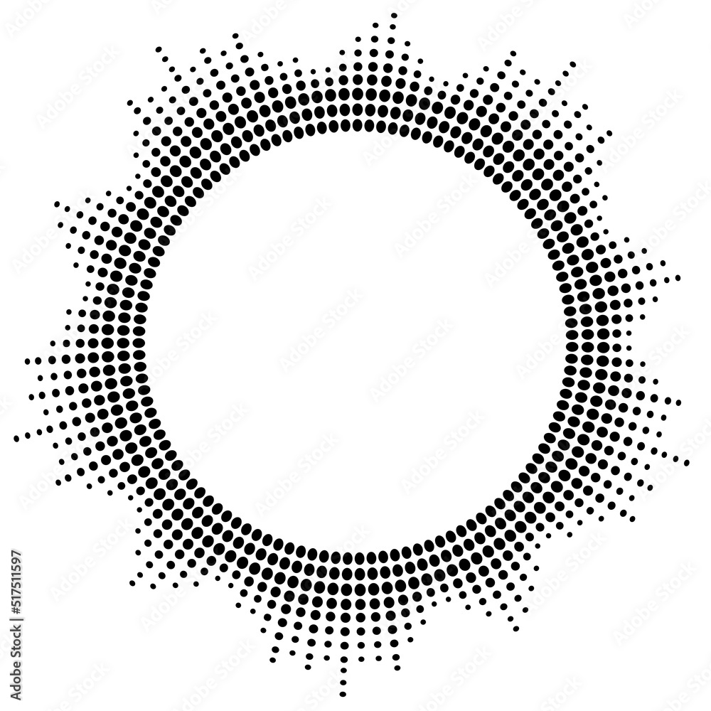 Music round frame. Circular sound wave frame with equalizer dot ...