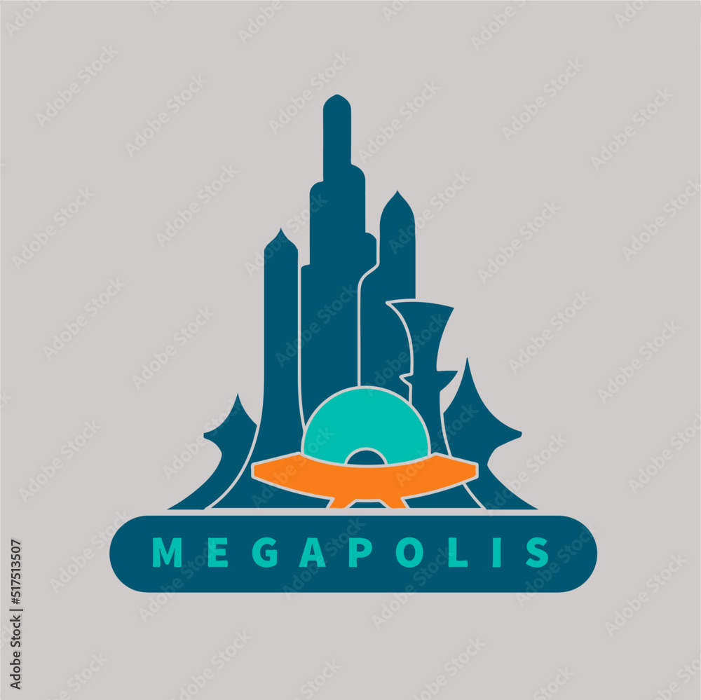 Mega city logo, building composition sign, urban icon, logo isolated ...