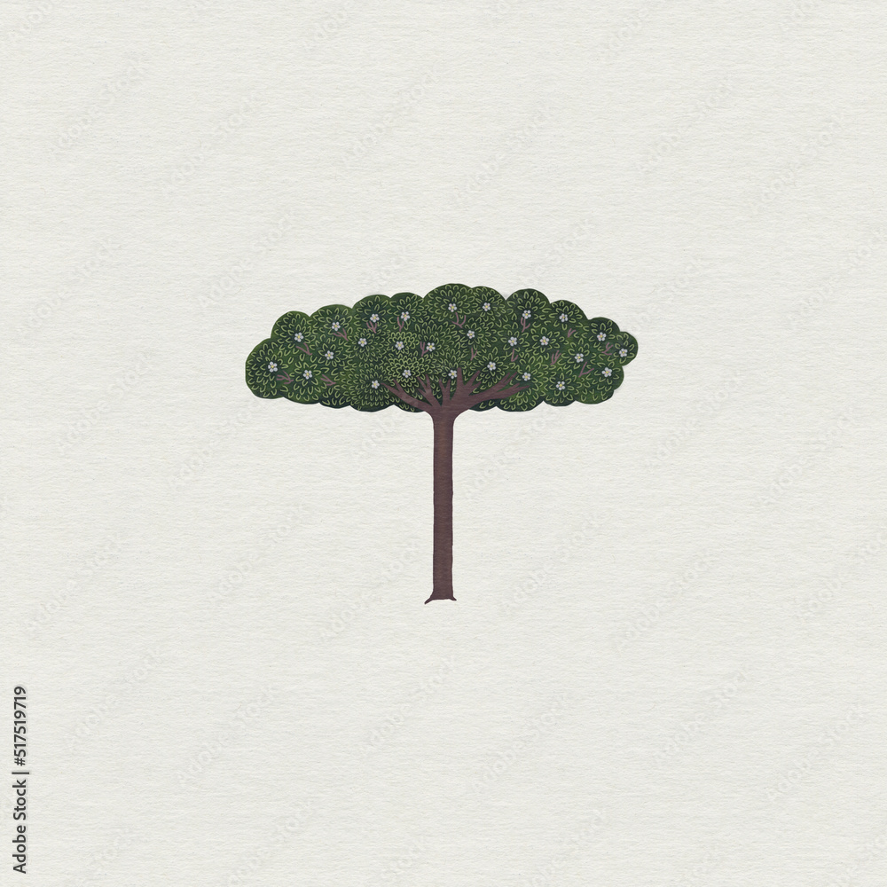 Miniature art - Pichhwai paintings, tree 04 Stock Illustration | Adobe ...