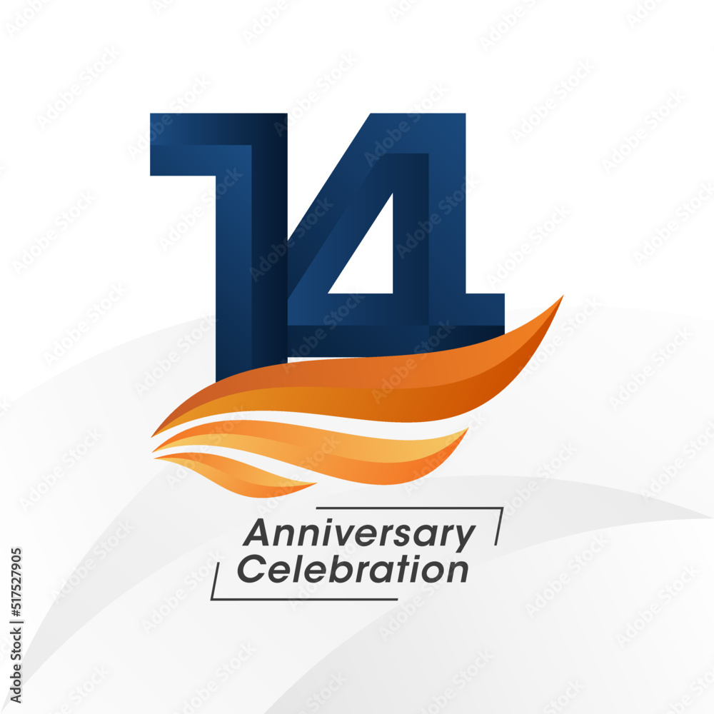 14 years anniversary design template. vector templates Stock Vector ...