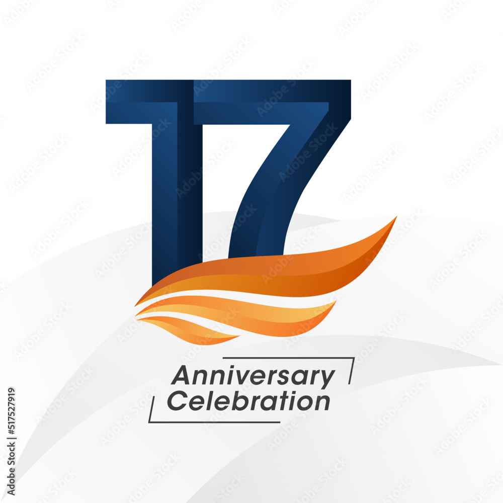 17 years anniversary design template. vector templates Stock Vector ...
