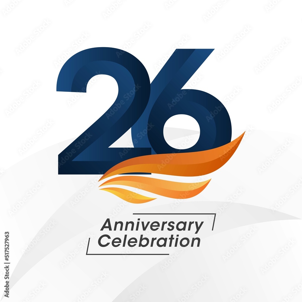 26 years anniversary design template. vector templates Stock Vector ...