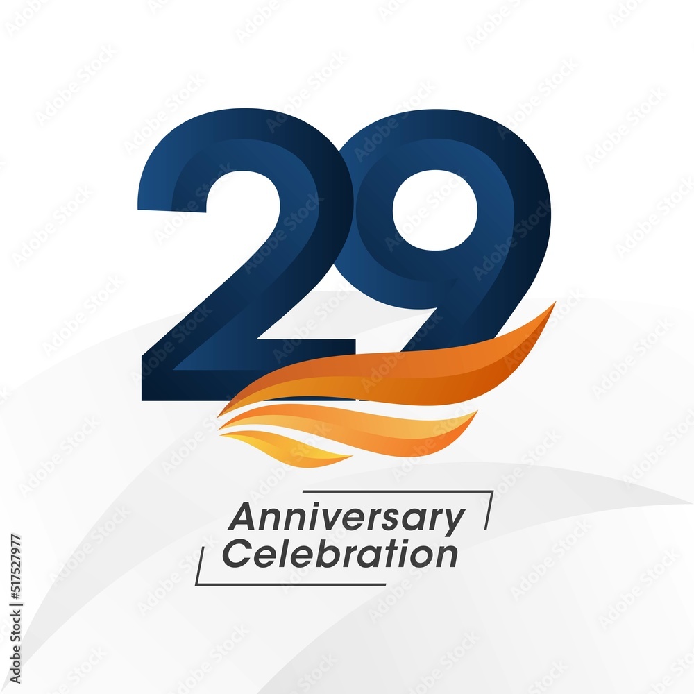 29 years anniversary design template. vector templates Stock Vector ...