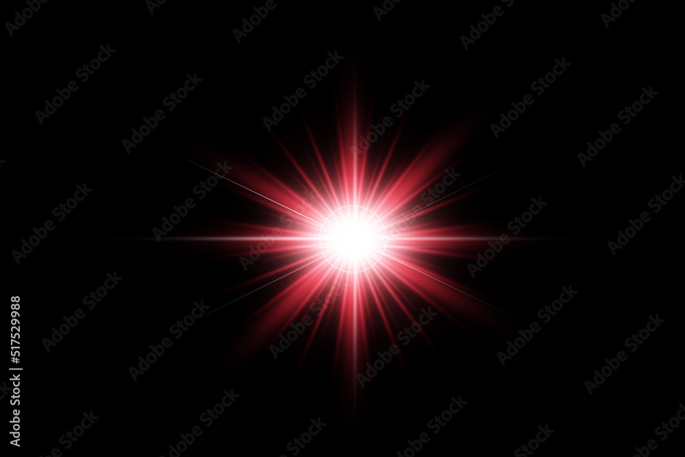 Realistic lens flare lights effect on black background Stock Photo ...