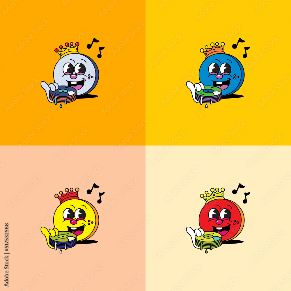 Vektorová grafika „coin cartoon character vector illustration with 4 ...
