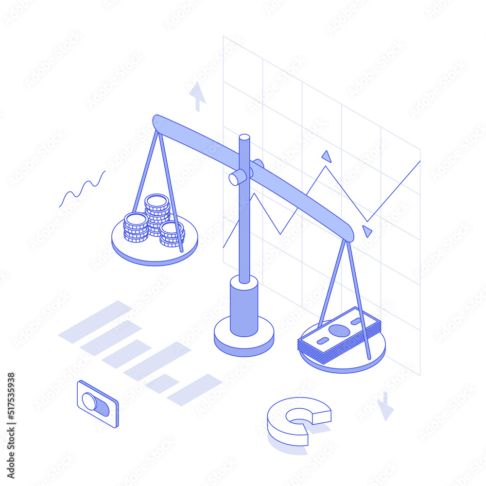 Money, scales, balance, chart, graph, diagram, presentation ...