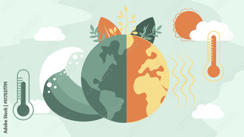 Climate change infographic. Global warming illustration, environmental ...