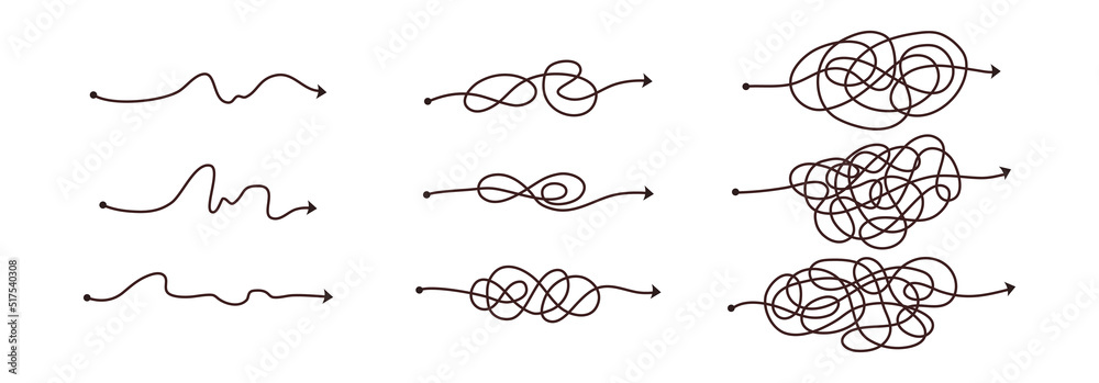 Simple line and complex easy way. Scribble doodle chaos mindset ...