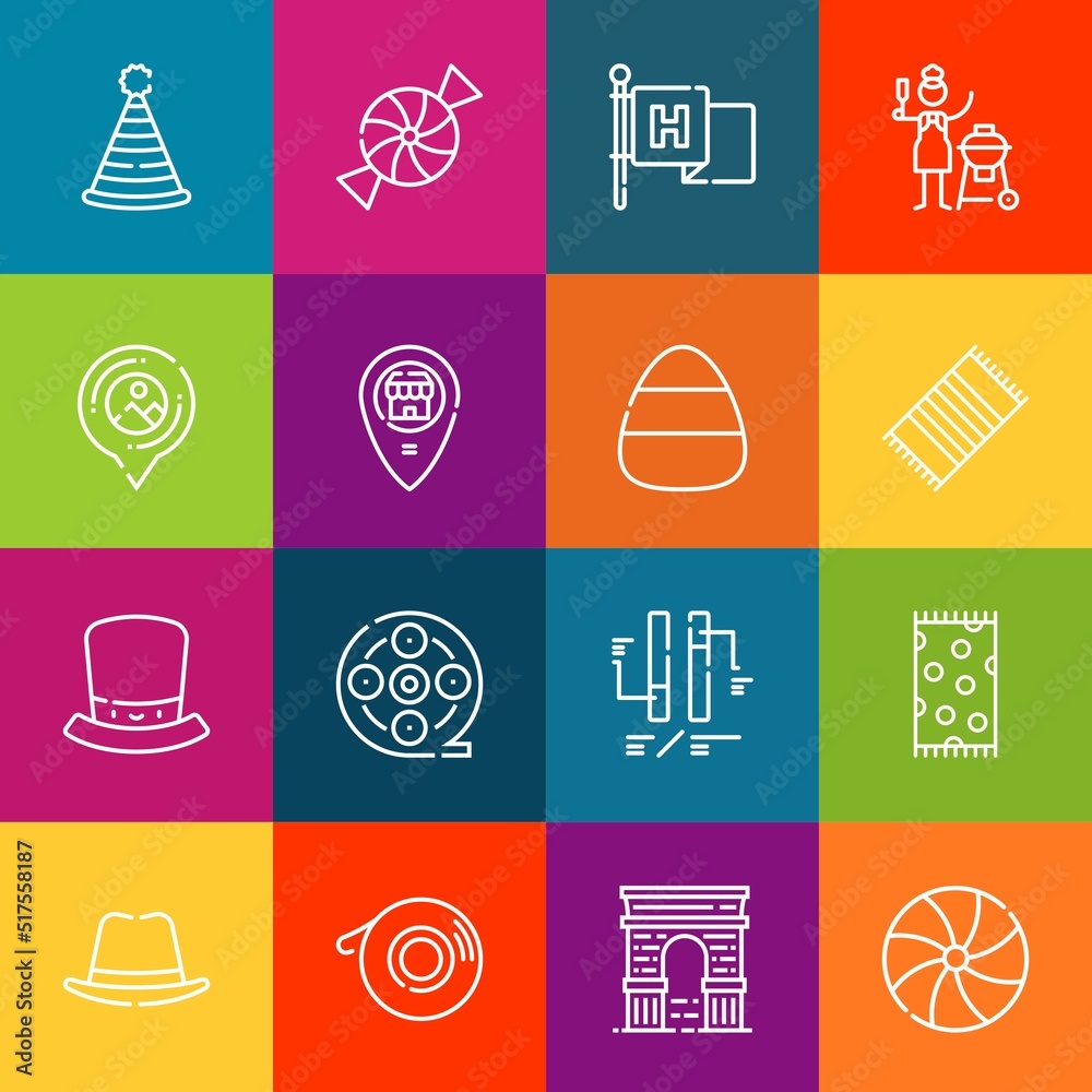 Modern thin line icons set of strip elements. Premium quality outline ...