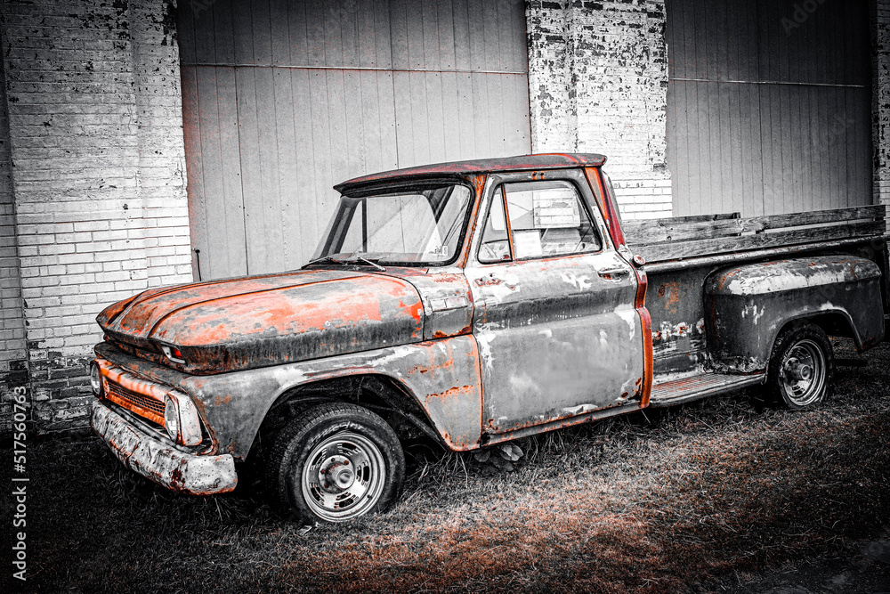 old pickup truck, rusty and beat up Stock Photo | Adobe Stock