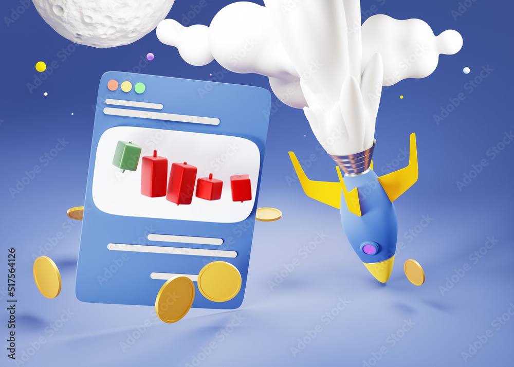 falling rocket - a symbol of the collapse of financial markets and ...