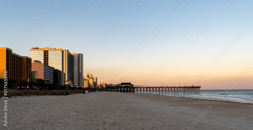 Myrtle Beach SC during sunset on a spring day in march Stock Photo ...