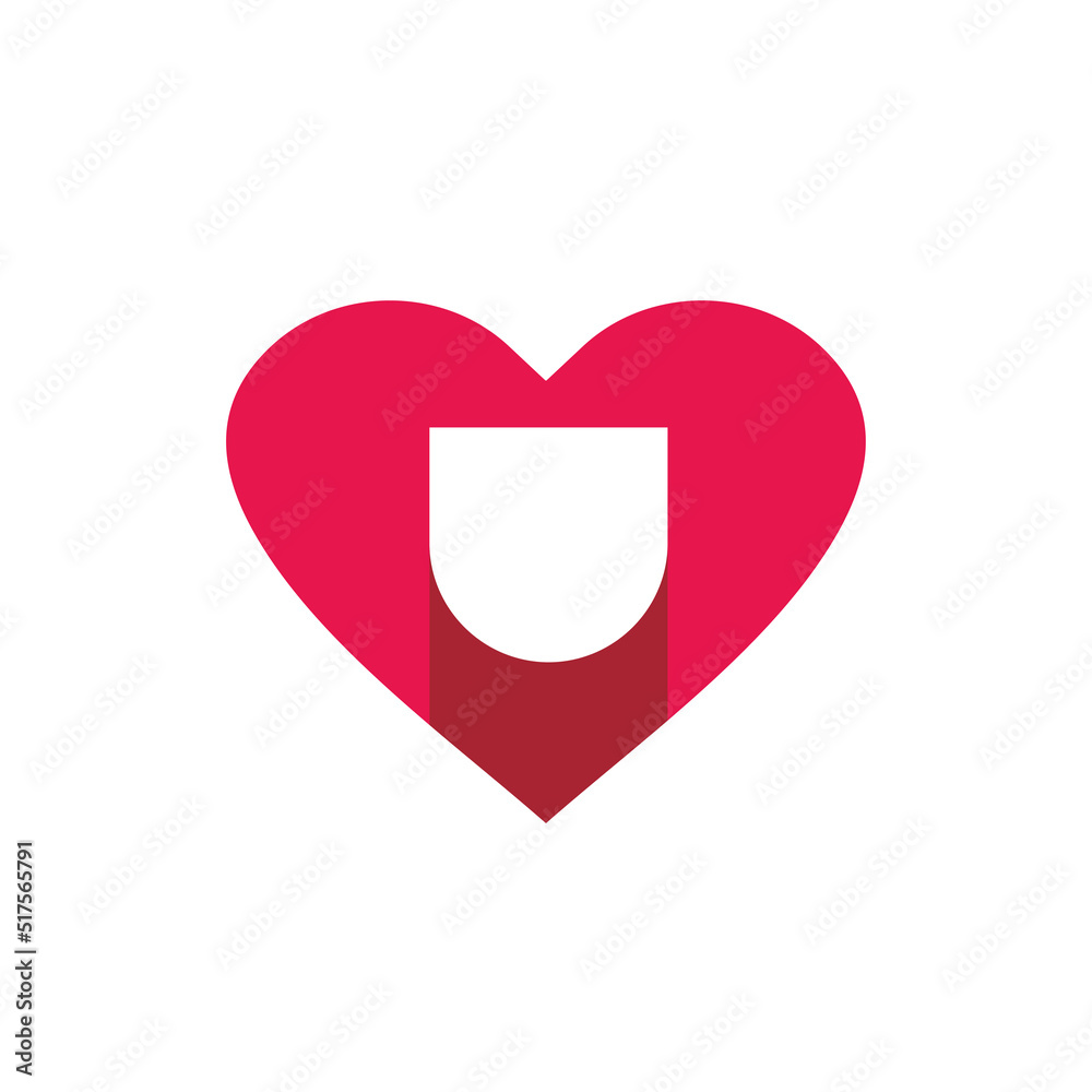 Abstract love logo design, heart and smile logo icon, vector ...