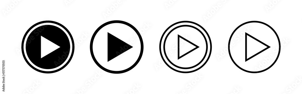 Play icon vector. Play button sign and symbol Stock Vector | Adobe Stock