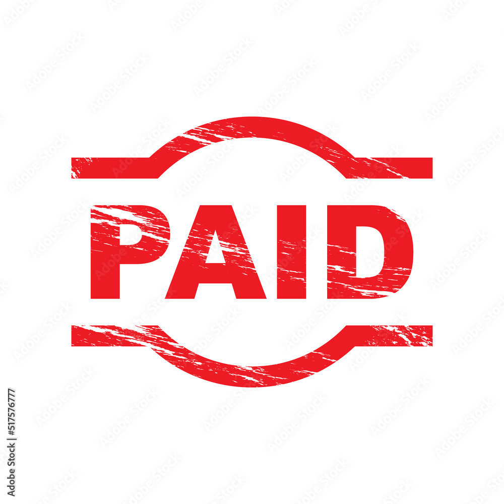 Paid grunge stamp icon design isolated on white background Stock Vector ...