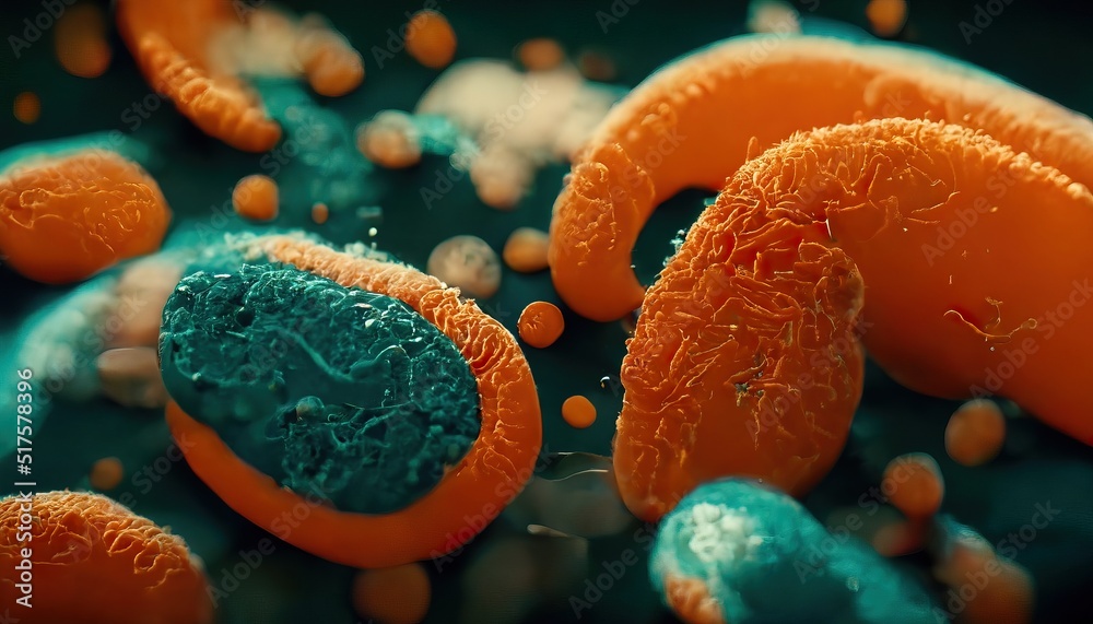 Poster, Foto Bacteria microflora or microbiota flora bacterium microbe ...