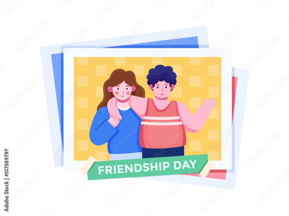 A Friend Celebrate Friendship day Together vector illustration. Best ...
