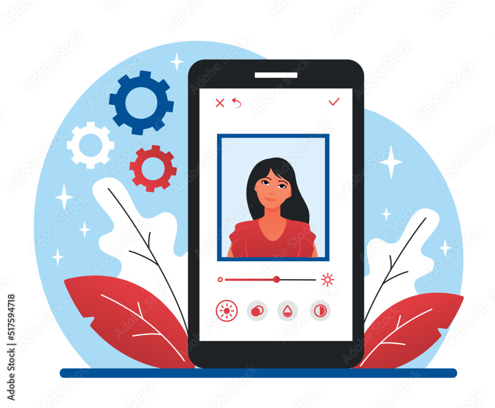 Edit photo application. Mobile programs for image processing, resizing ...
