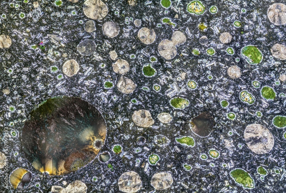 basalt-mandelstein under the microscope, thin section Stock Photo ...