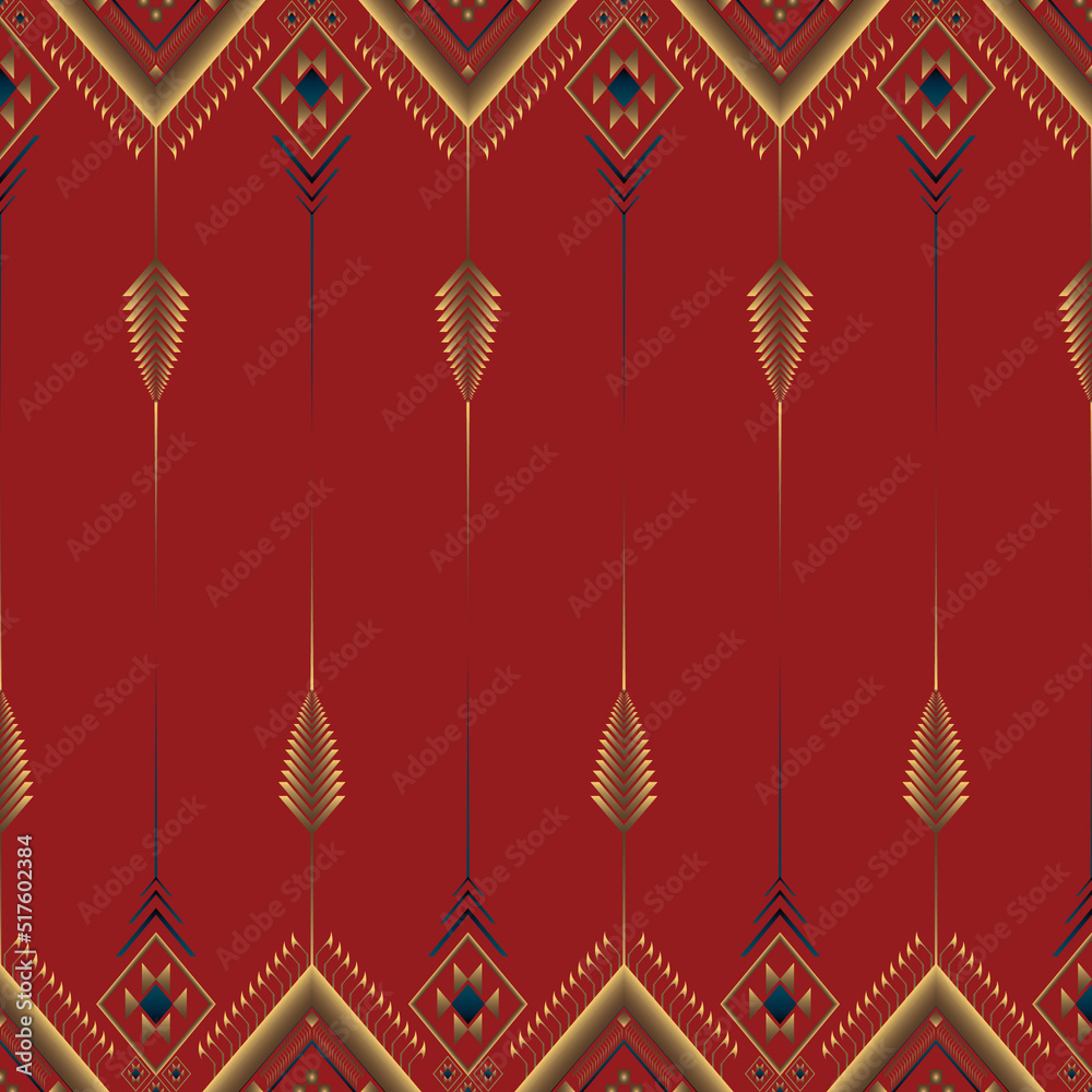 Seamless geometric ethnic pattern design for background or wallpaper ...