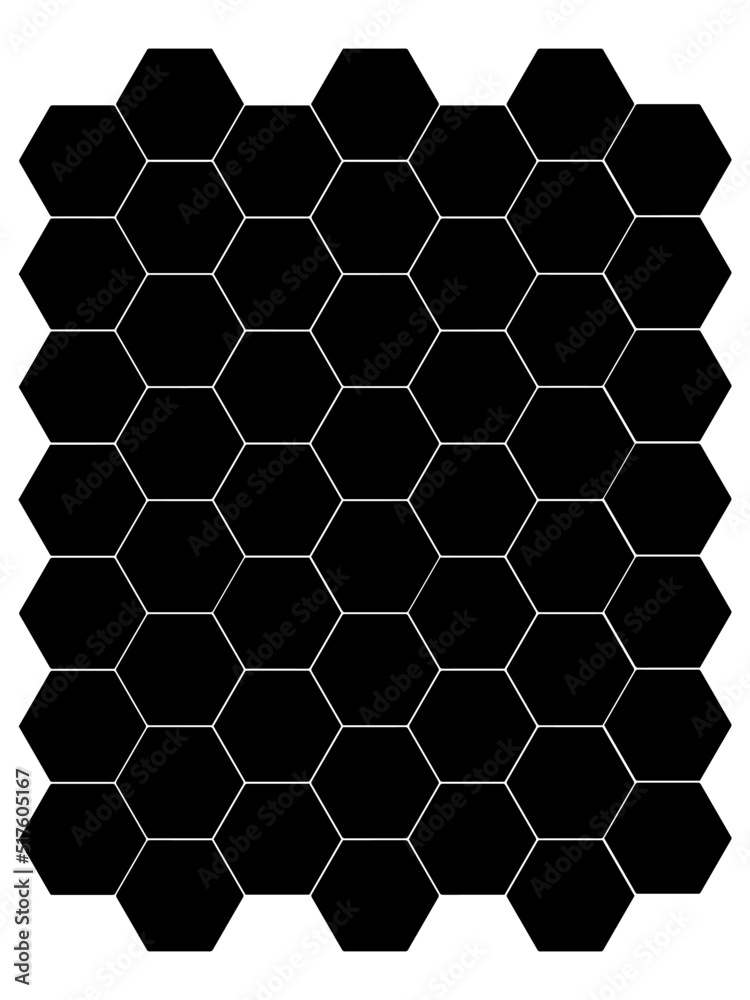 Black hexagon, honeycomb, design elements, shapes, pattern with no ...