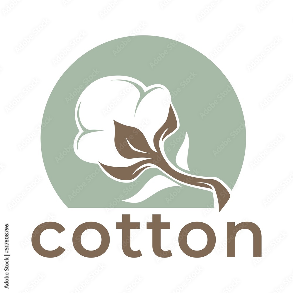 Cotton isolated icons pure and organic product vector textile industry ...