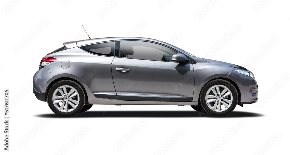 Renault Megane sport car, side view isolated on white background, 8 ...
