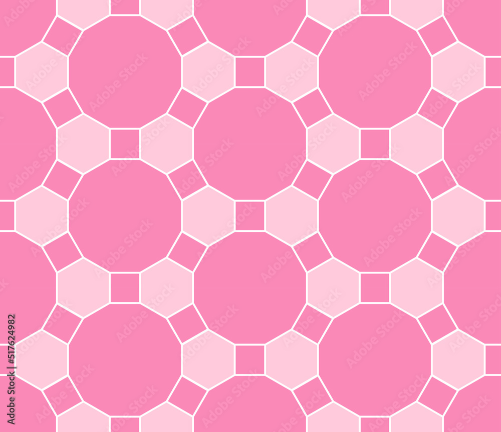 Dodecagons and hexagons in a repeating tessellation pattern in shades ...