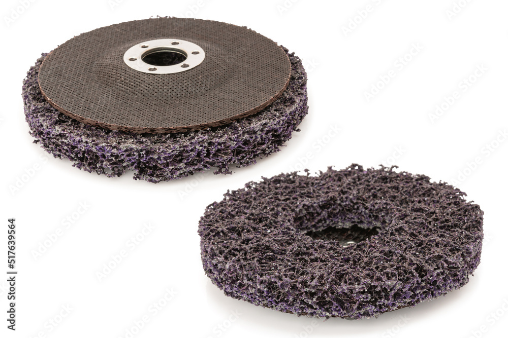 Grinder discs to remove paint rust and oxidation isolated on white ...
