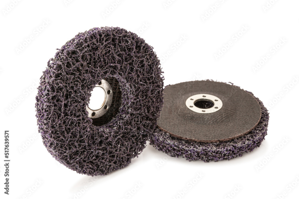 Grinder discs to remove paint rust and oxidation isolated on white ...