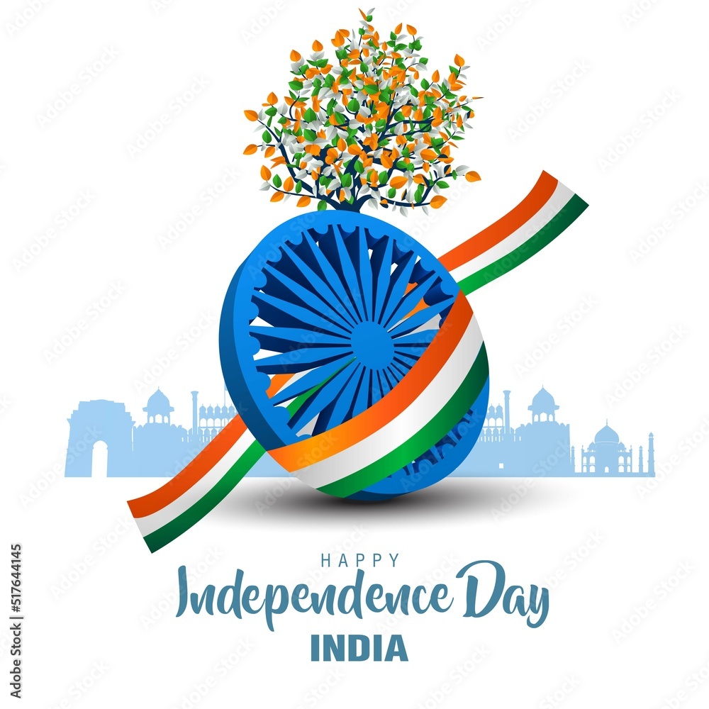 happy independence day India.15th August background. vector ...
