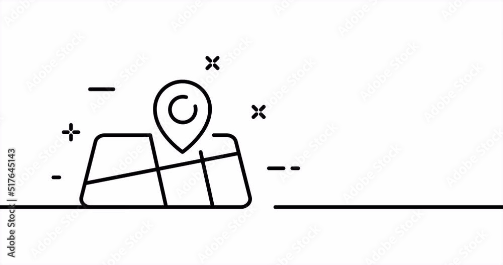 Map with a pointer. Geolocation, location, navigate, place, destination ...