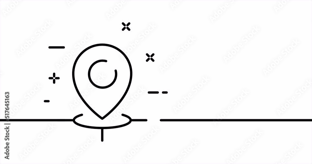 Stockvideo Map pointer. Place, destination, distance, gps navigation ...