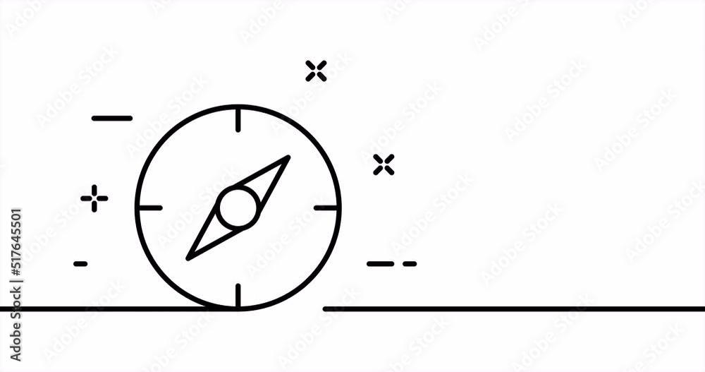 Vidéo Stock Compass. GPS, location, navigation, orientation, map ...