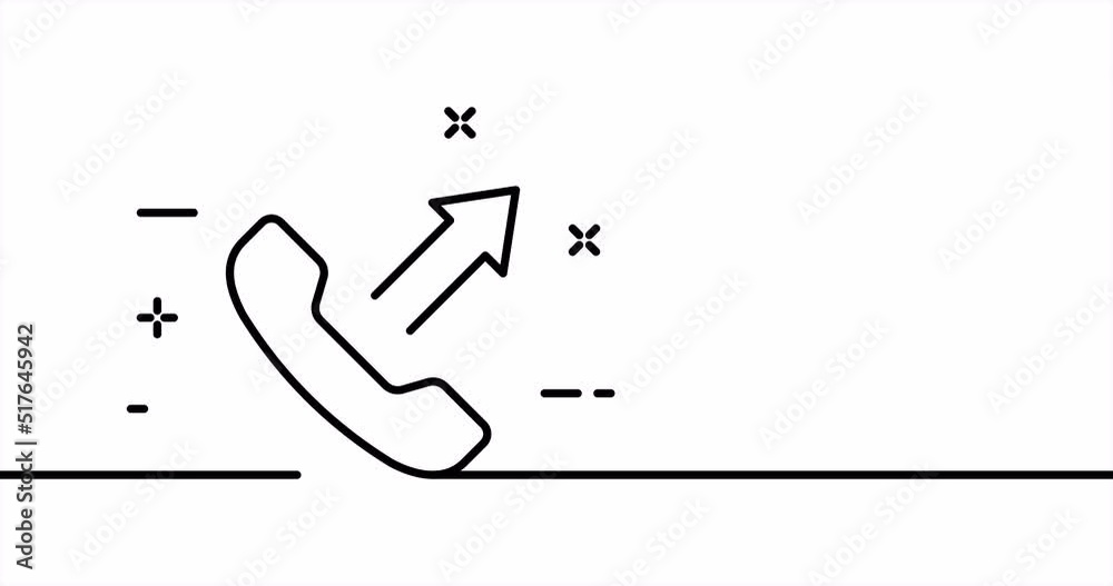 Outgoing call. Communication, phone, landline, arrow, employee, work ...