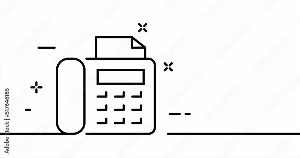 Fax. Landline phone, print documents, sheet of paper, call, dial ...