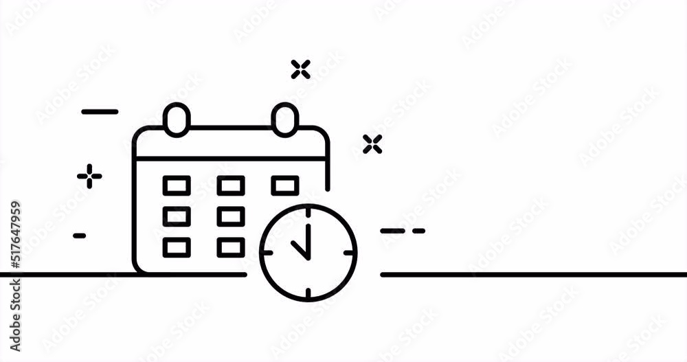 Calendar with wall clock. Business, planning, schedule, work ...
