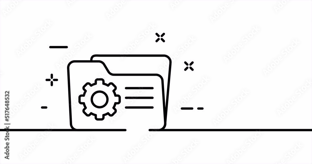Folder with gear. Settings, files, configuration, control, user, tune ...