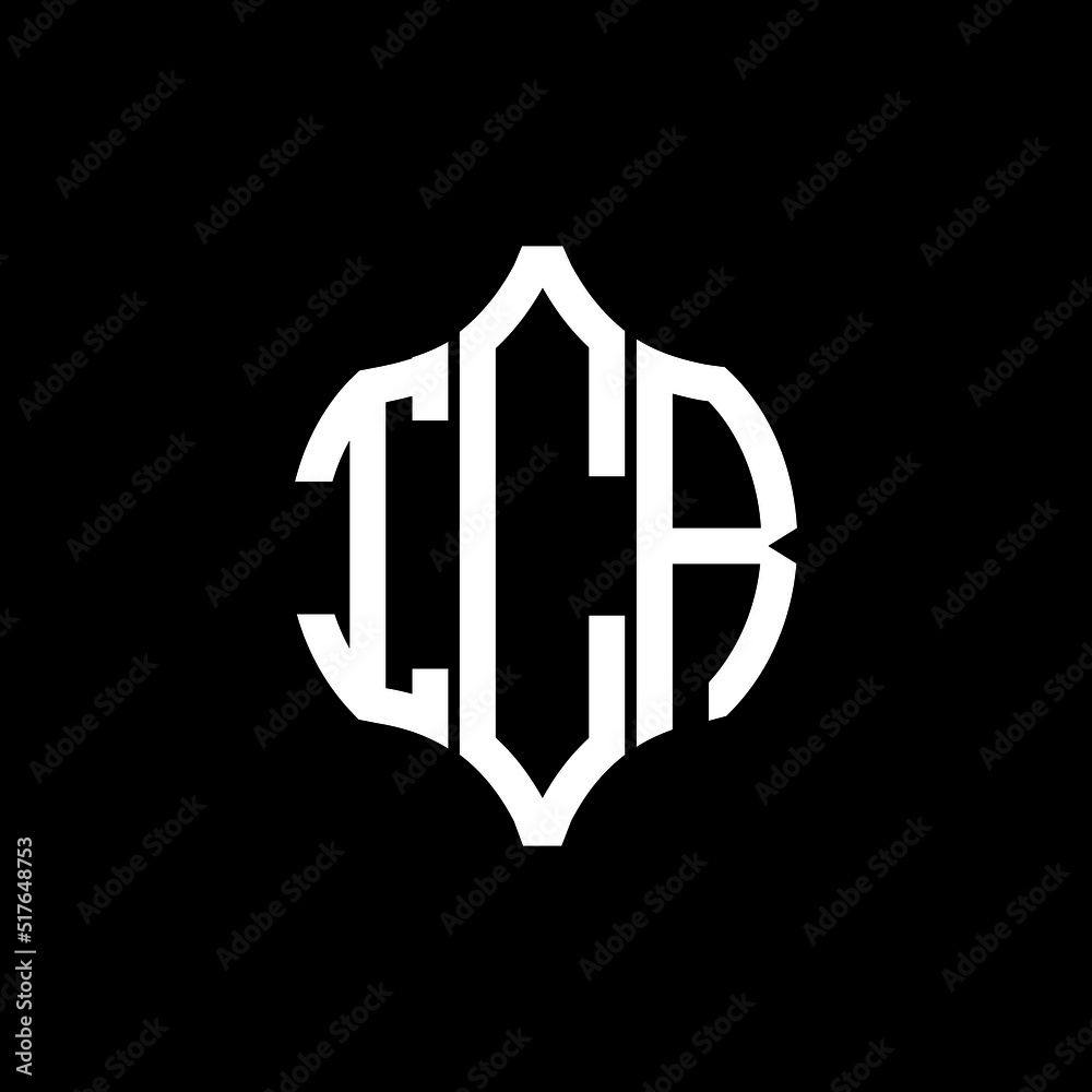 ICR letter logo. ICR best black background vector image. ICR Monogram ...