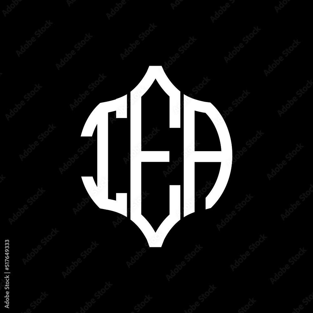 IEA letter logo. IEA best black background vector image. IEA Monogram ...
