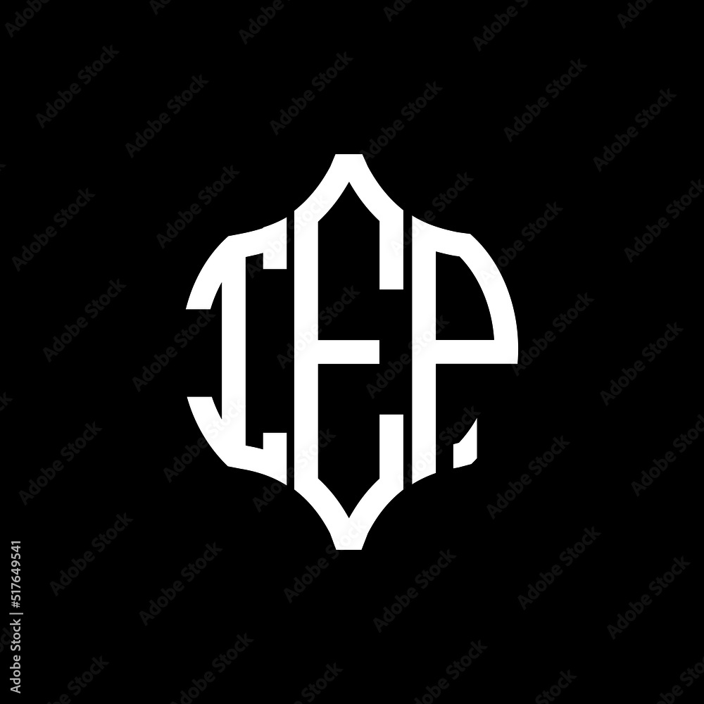 IEP letter logo. IEP best black background vector image. IEP Monogram ...
