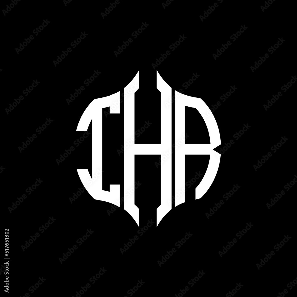 Vecteur Stock IHR letter logo. IHR best black background vector image ...