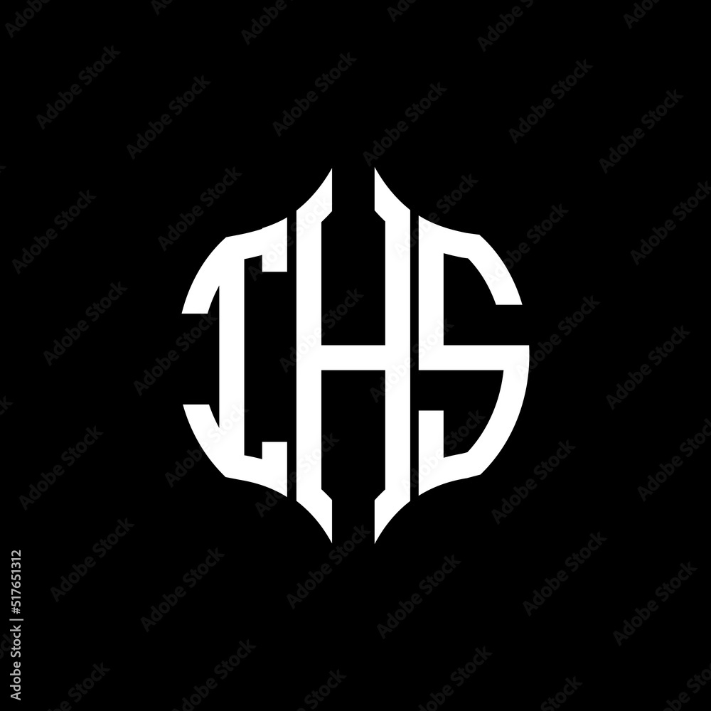 IHS letter logo. IHS best black background vector image. IHS Monogram ...