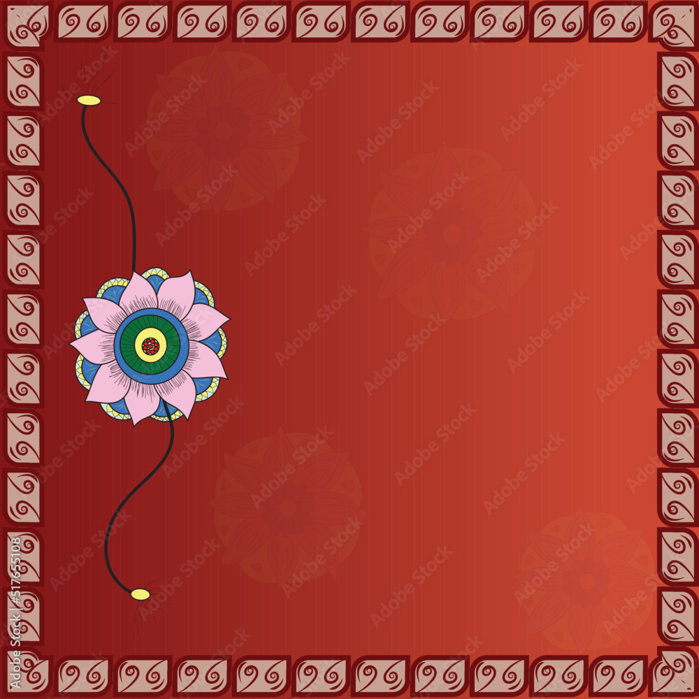 Vector art of Raksha Bandhan festival card, beautiful floral design ...