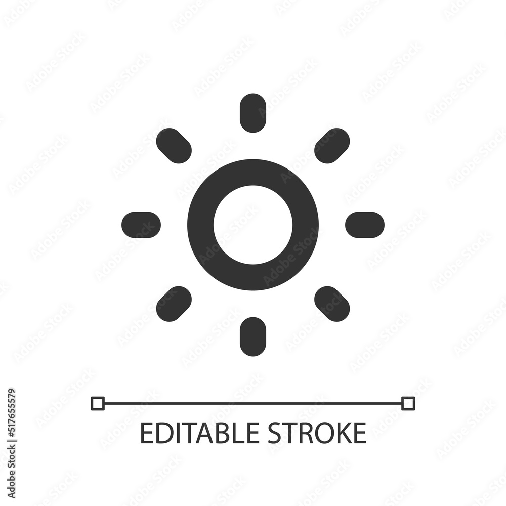 Light mode pixel perfect linear ui icon. Daytime theme. Adjust screen ...